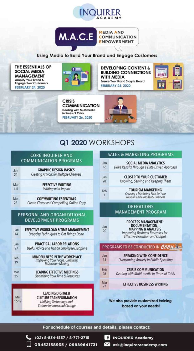 Courses offered at Inquirer Academy | Inquirer Business