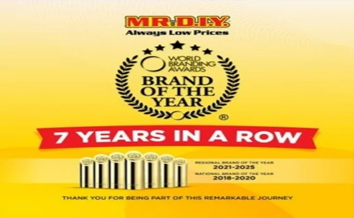 7th consecutive win for MR.DIY at World Branding Awards