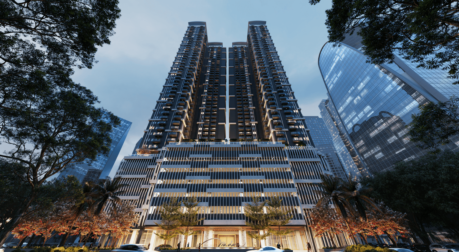 An upscale Zen-inspired residential development in the city