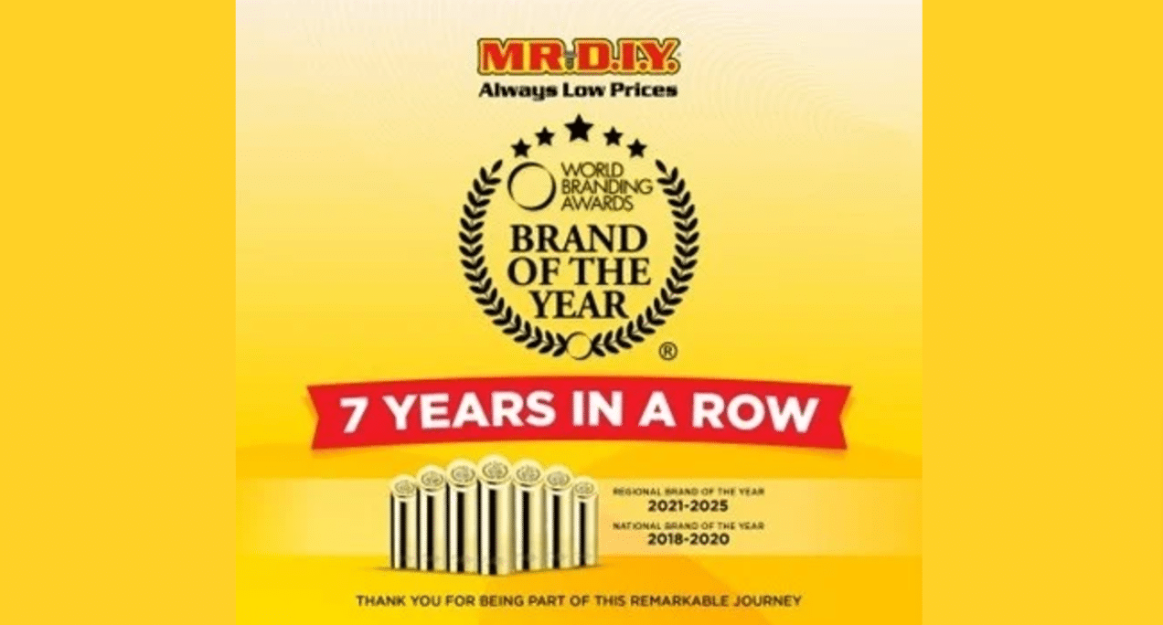 7th consecutive win for MR.DIY at World Branding Awards