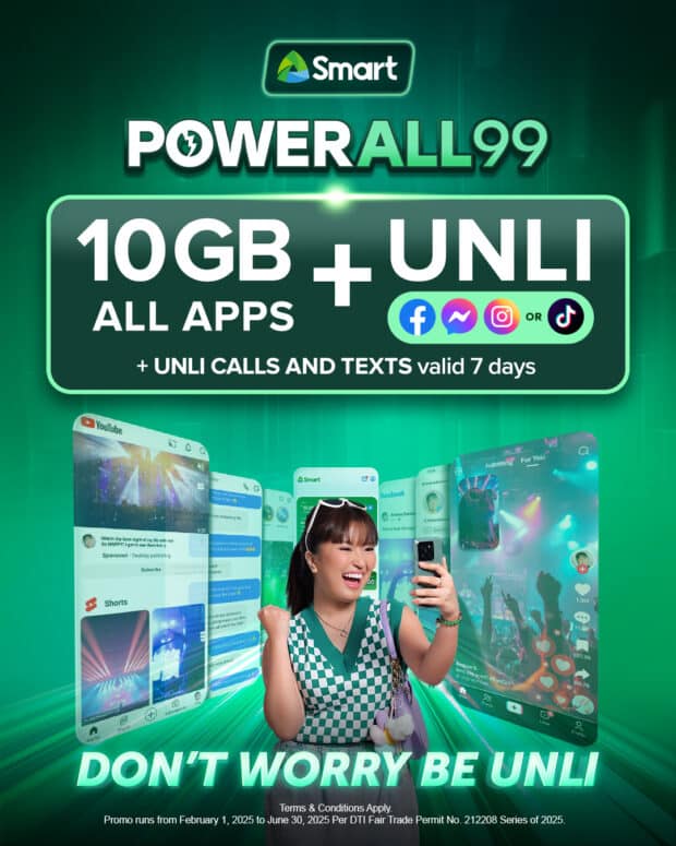 Smart Prepaid’s Power All offers now come with Unli FB or Unli TikTok