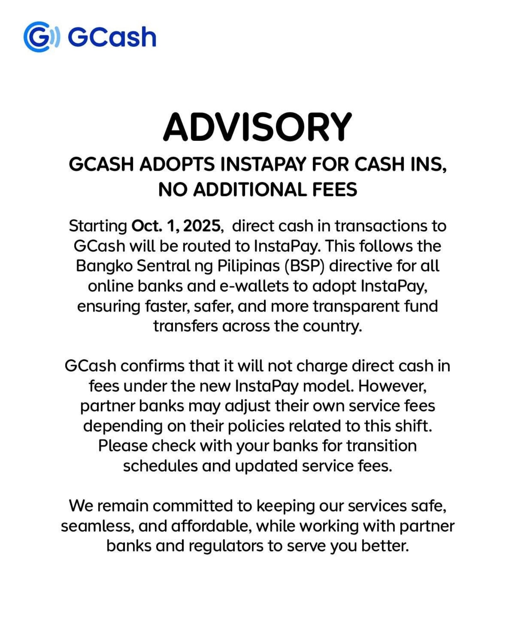GCash adopts InstaPay for cash ons, no additional fees | Inquirer Business